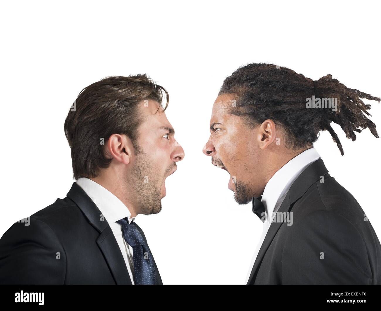 Angry employees scream against Stock Photo - Alamy