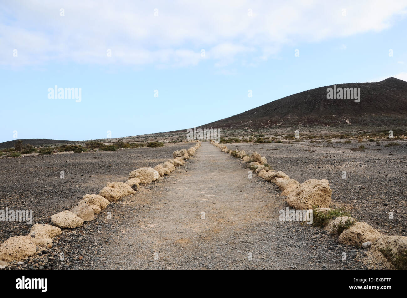 Pathway in the Volcanic Desert Stock Photo - Alamy