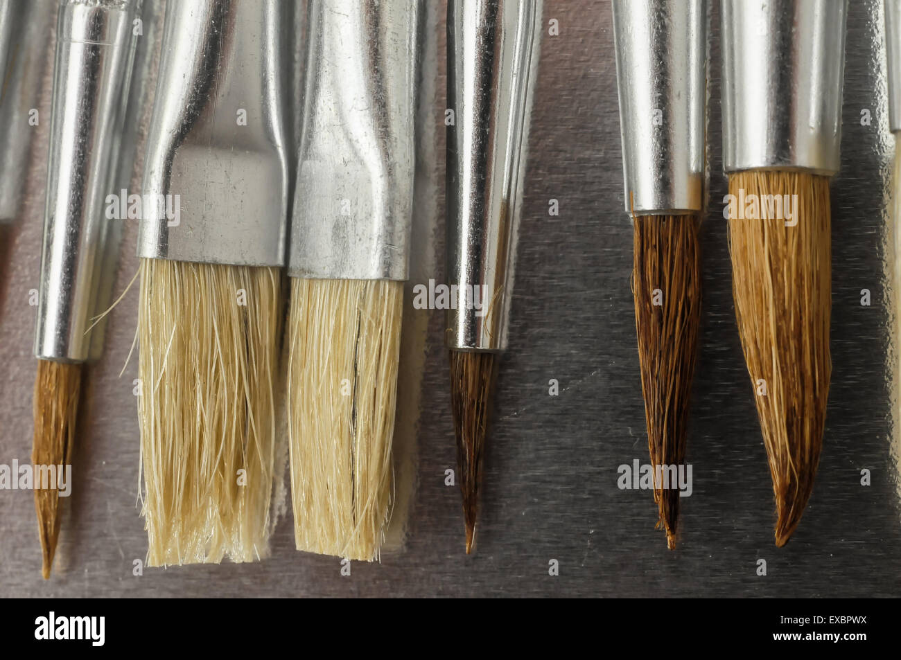 New Wooden Different Paintbrush Texture Stock Photo - Alamy