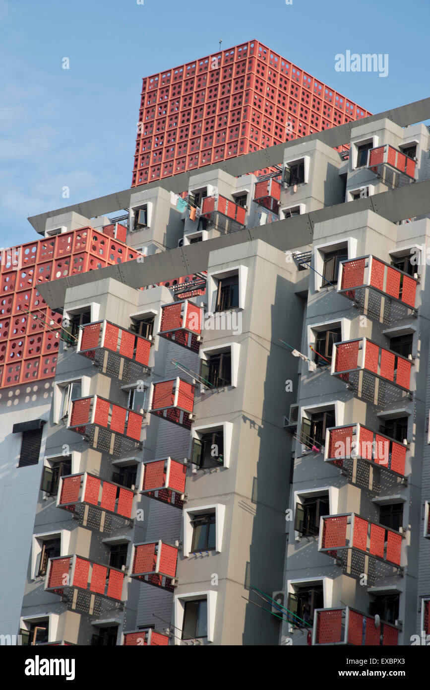 HDB (Housing & Development Board) social housing block in Singapore ...