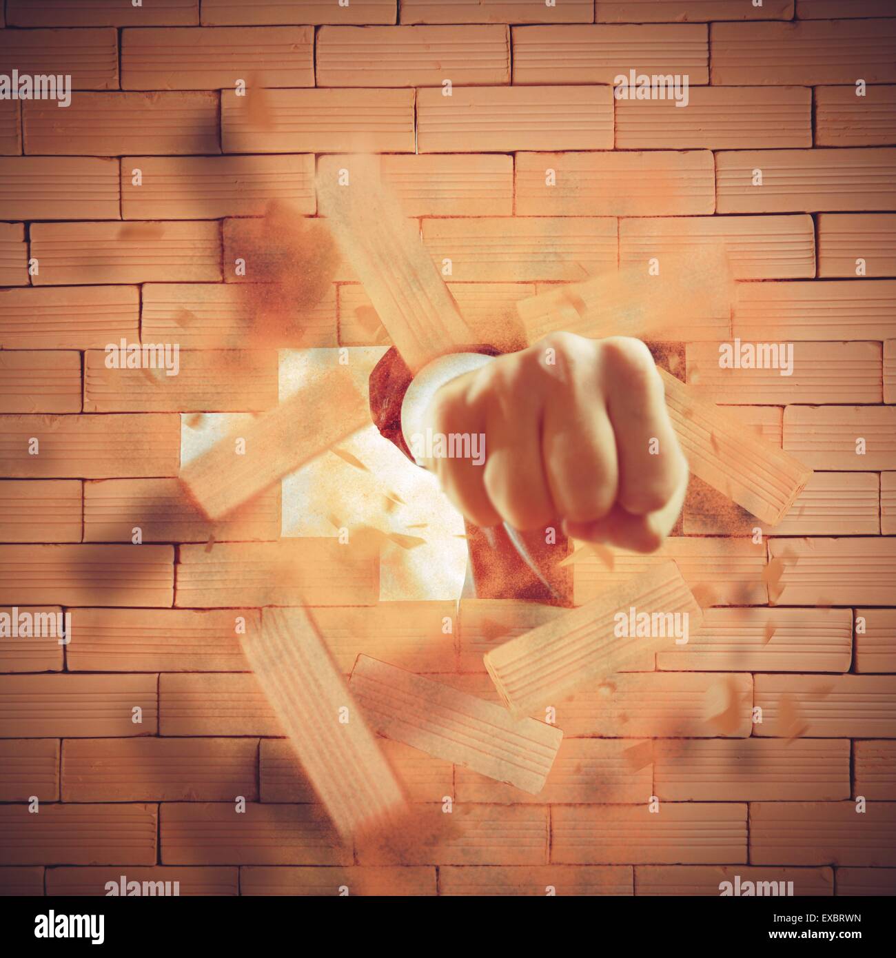 Strong determined punch Stock Photo - Alamy