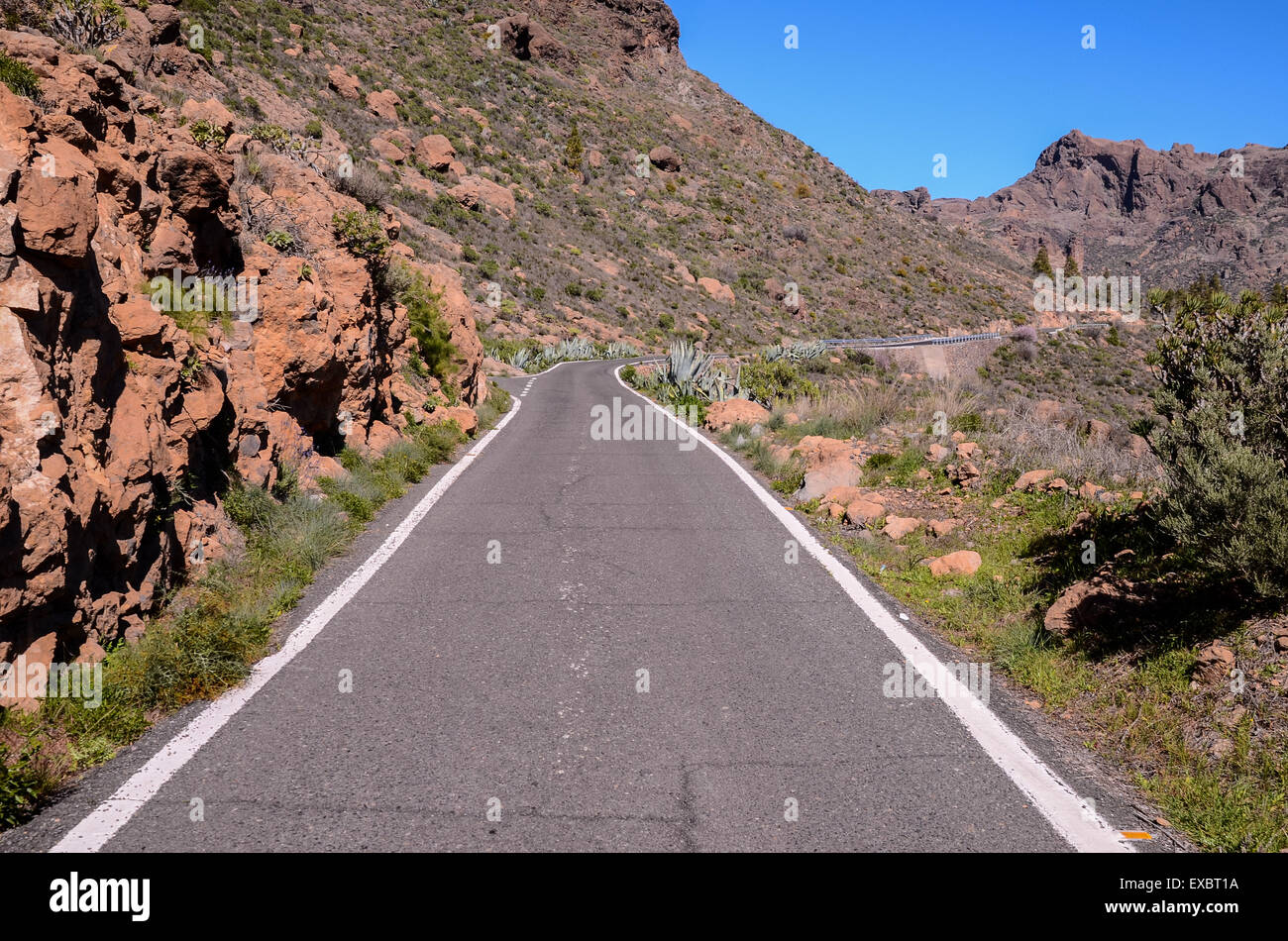 Long Lonely Road Stock Photo - Alamy