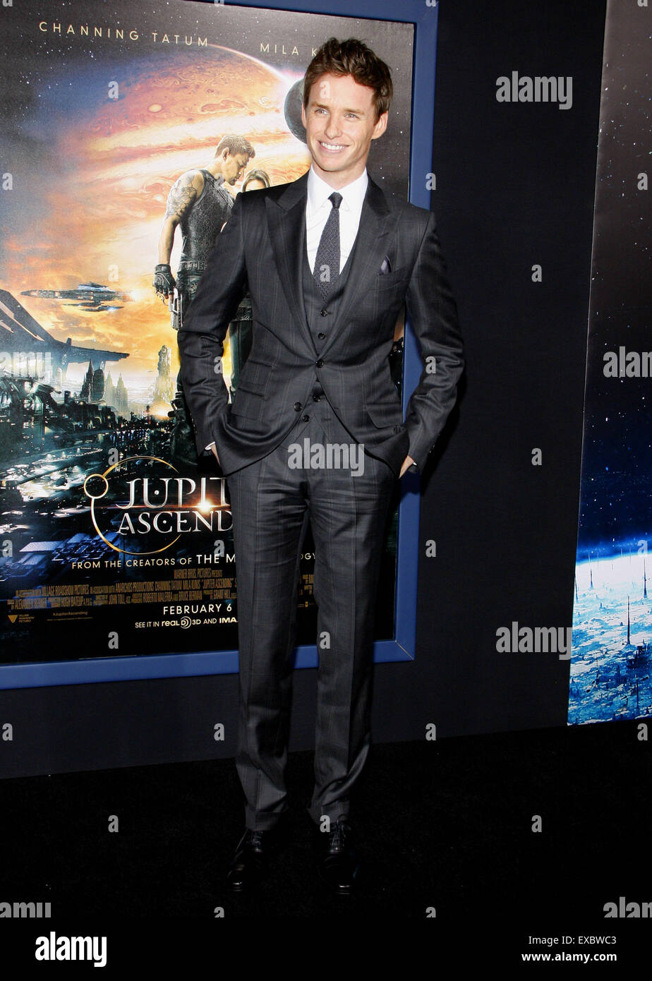 Eddie Redmayne at the Los Angeles premiere of 'Jupiter Ascending' held ...