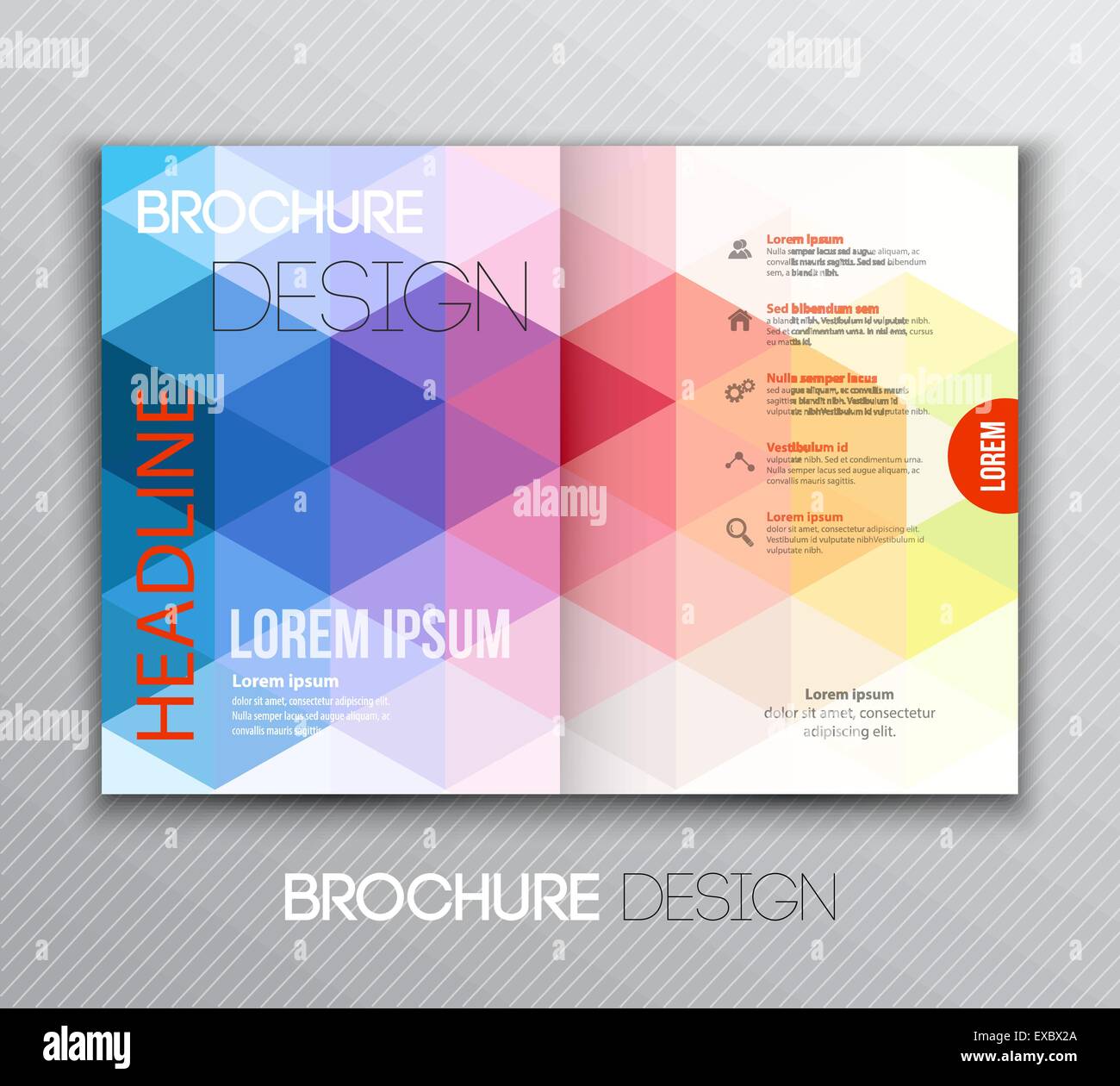 Abstract template brochure design with geometric background Stock ...