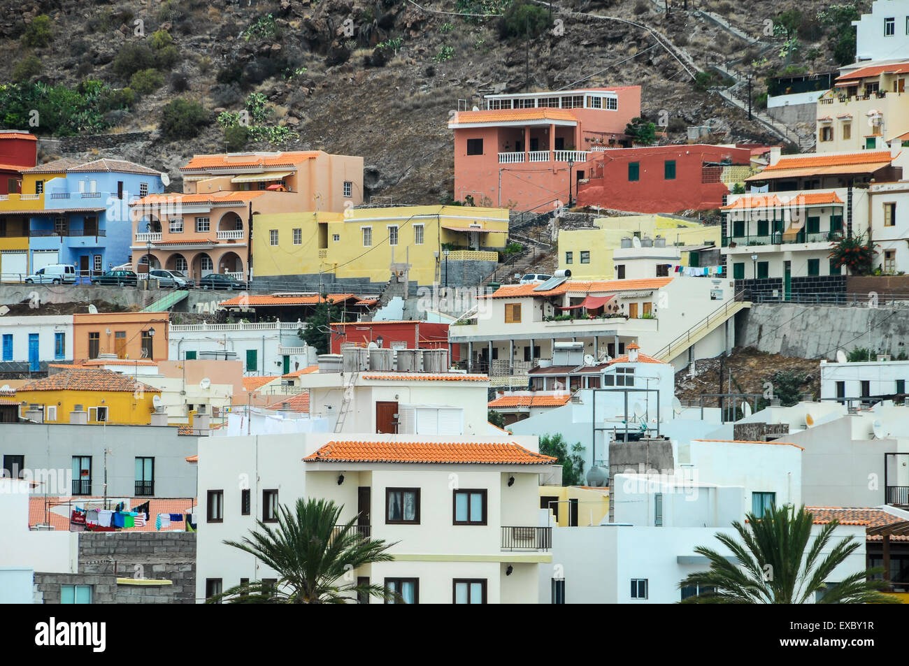 Typical Colored Colonial Spanish Building Stock Photo - Alamy