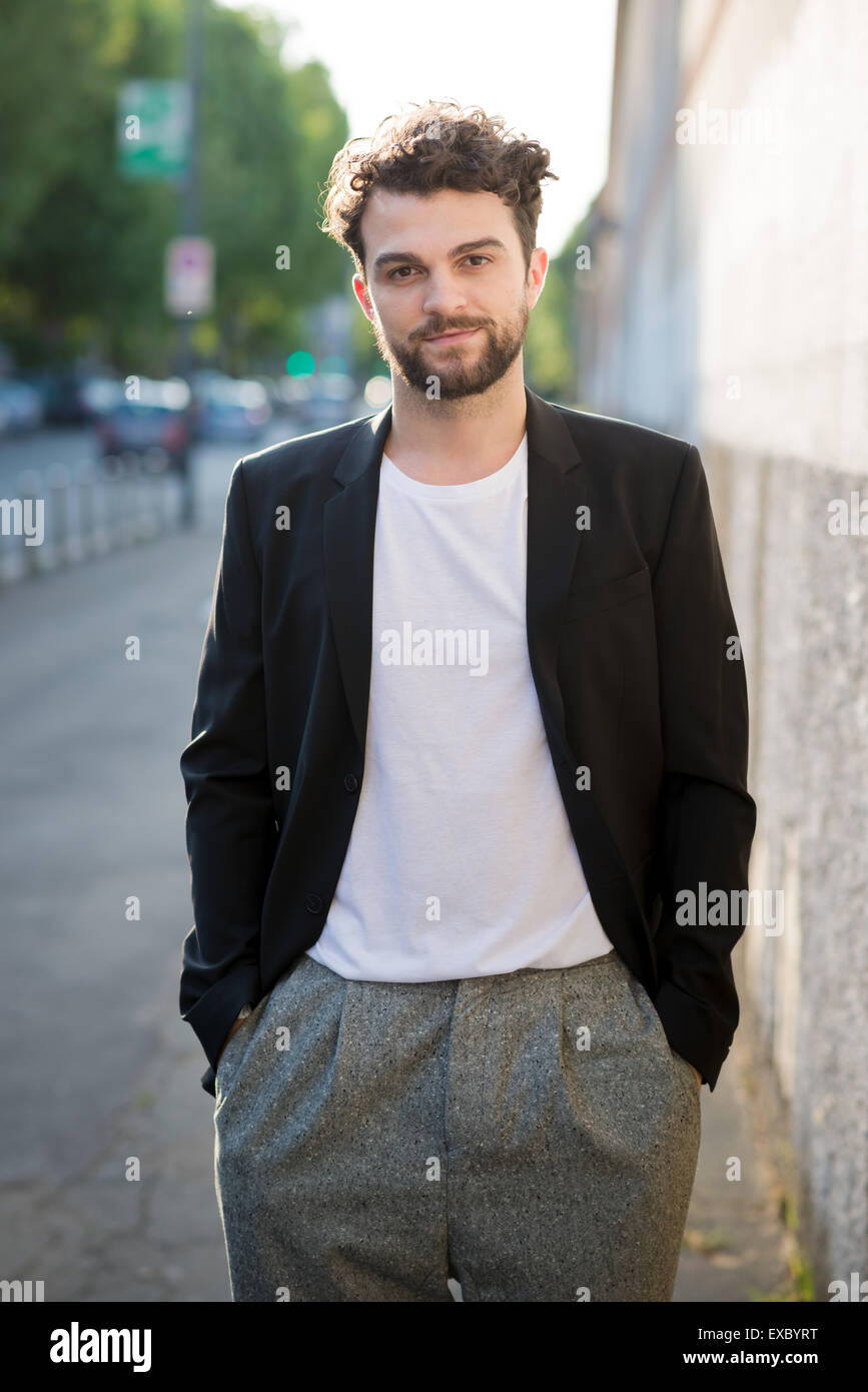handsome hipster modern man in the city Stock Photo - Alamy