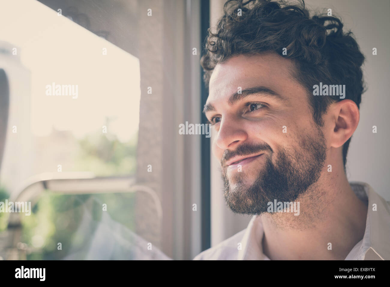 handsome hipster modern man at home Stock Photo - Alamy