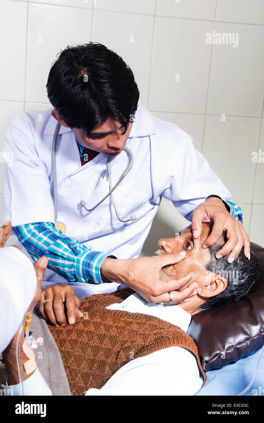 indian doctor hospital Patient eyes Checking Stock Photo - Alamy