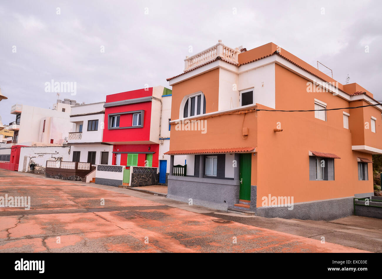 Typical Colored Colonial Spanish Building Stock Photo - Alamy
