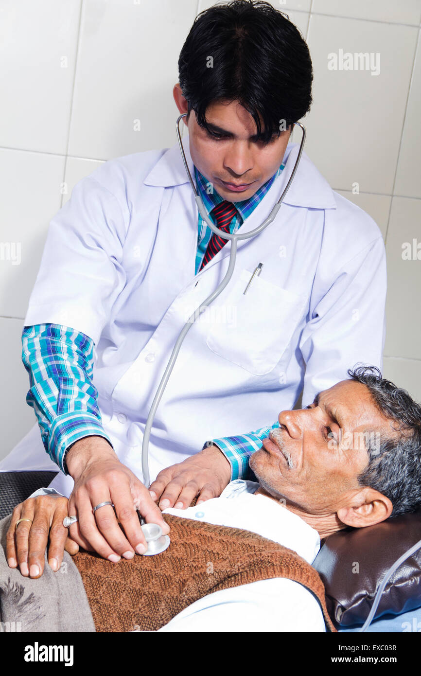 indian doctor hospital Patient Stethoscope Checking Stock Photo - Alamy