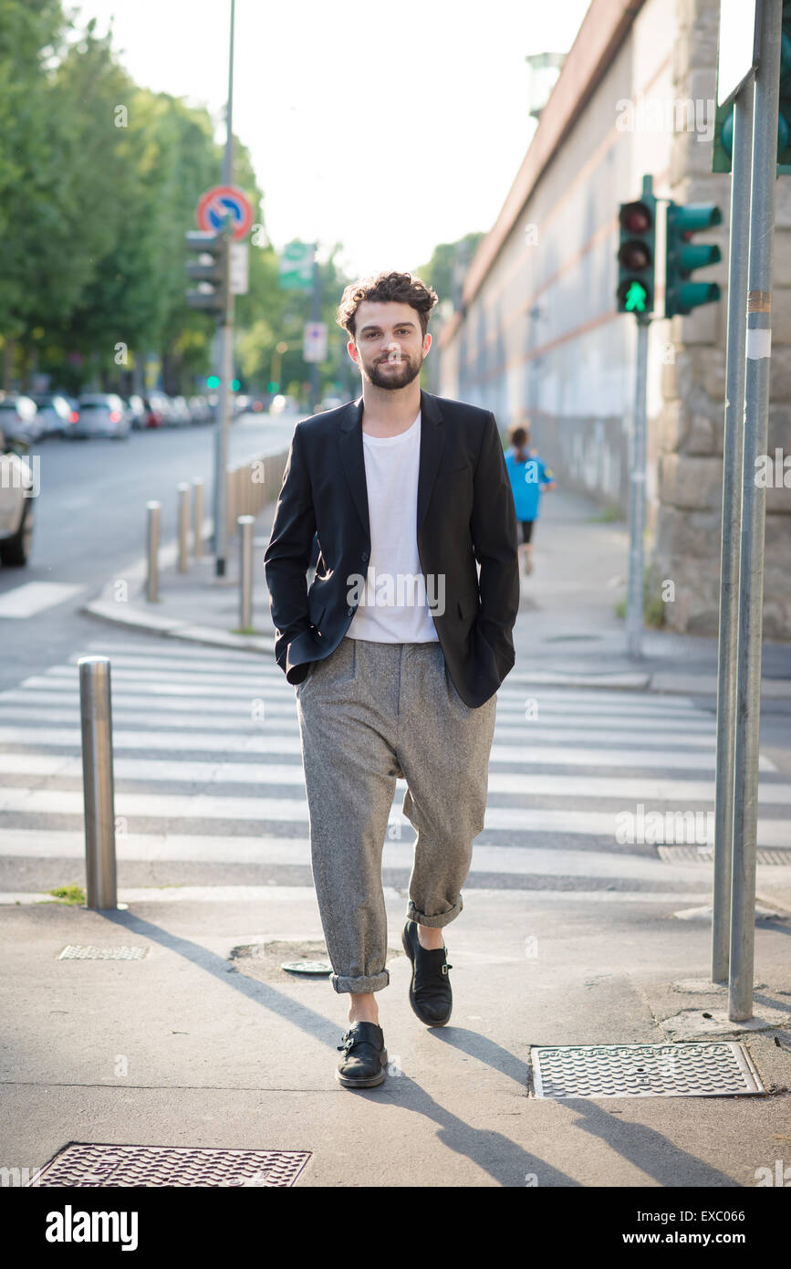 handsome hipster modern man in the city Stock Photo - Alamy