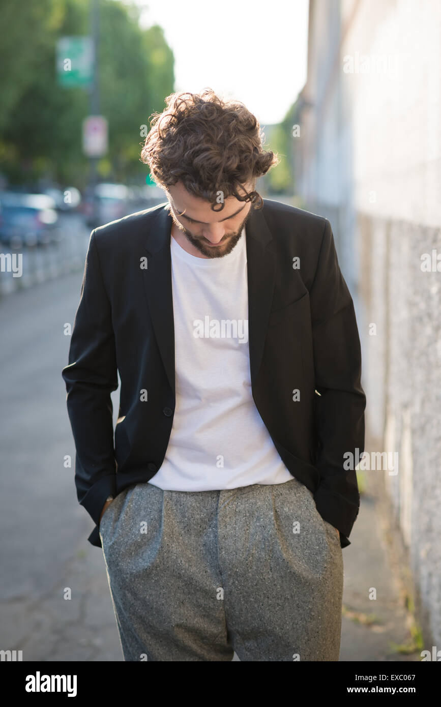 handsome hipster modern man in the city Stock Photo - Alamy