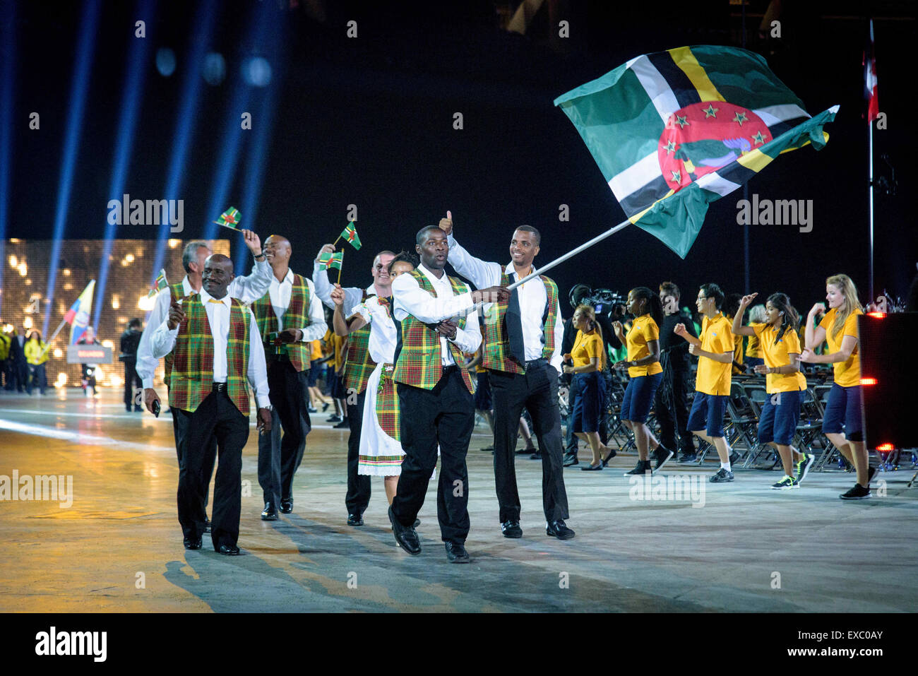 Toronto, Ontario, Canada. 10th July, 2015. Team Dominica arrives at Pan ...