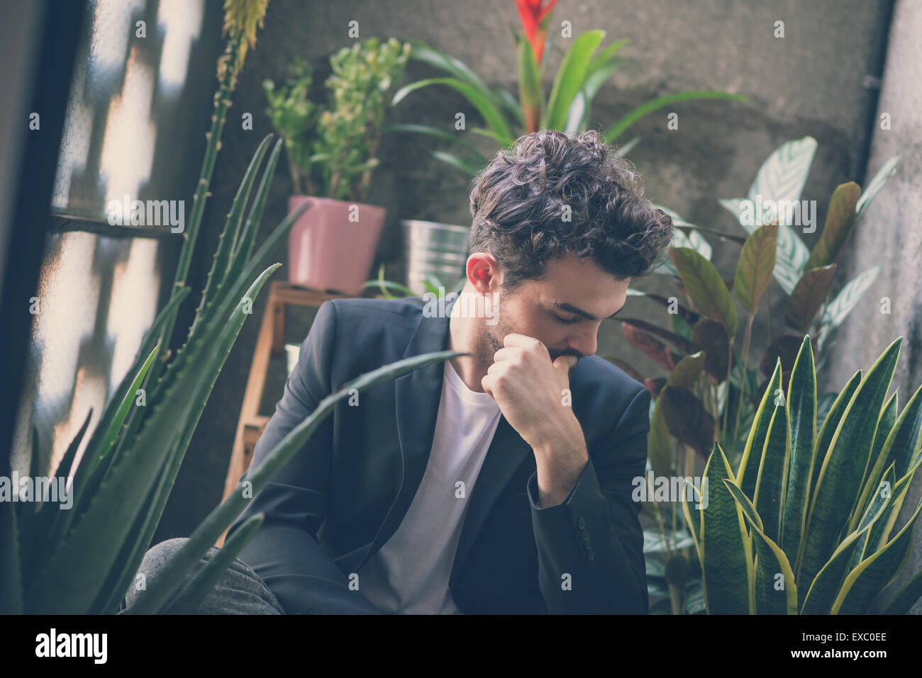 handsome hipster modern man at home Stock Photo - Alamy