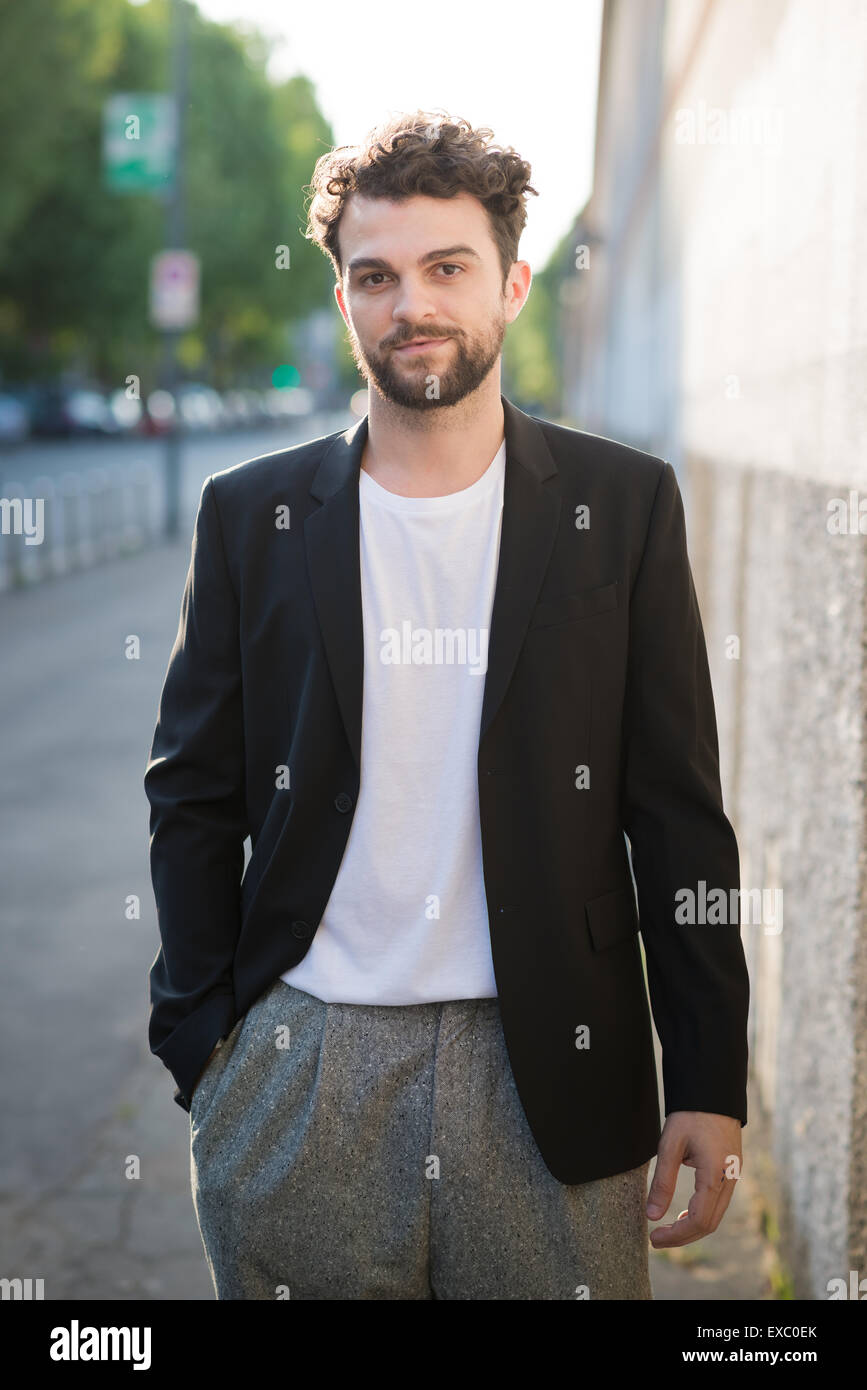 handsome hipster modern man in the city Stock Photo - Alamy
