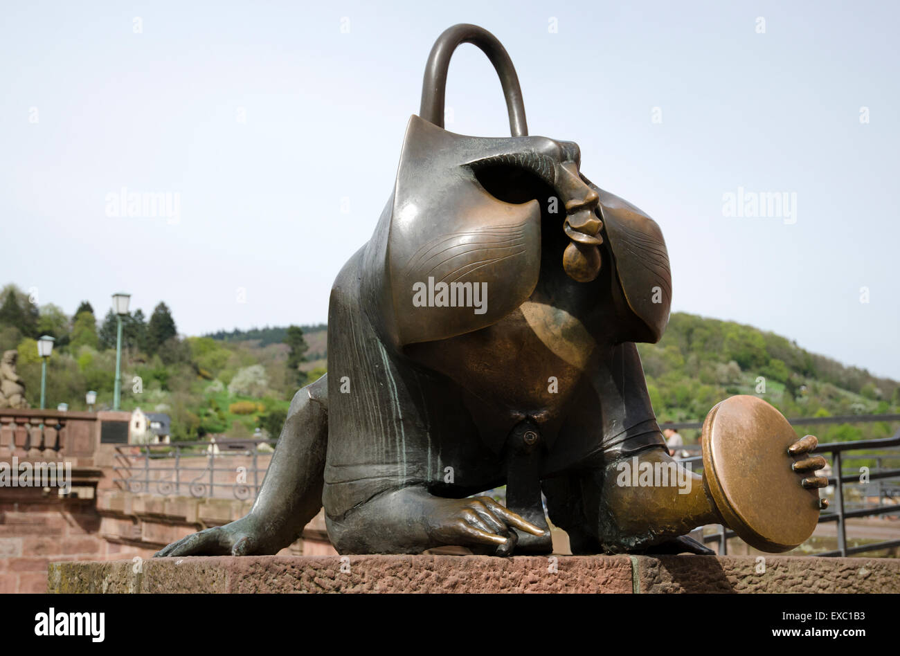 bridge monkey bruckenaffe alte brucke old bridge heidelberg germany ...