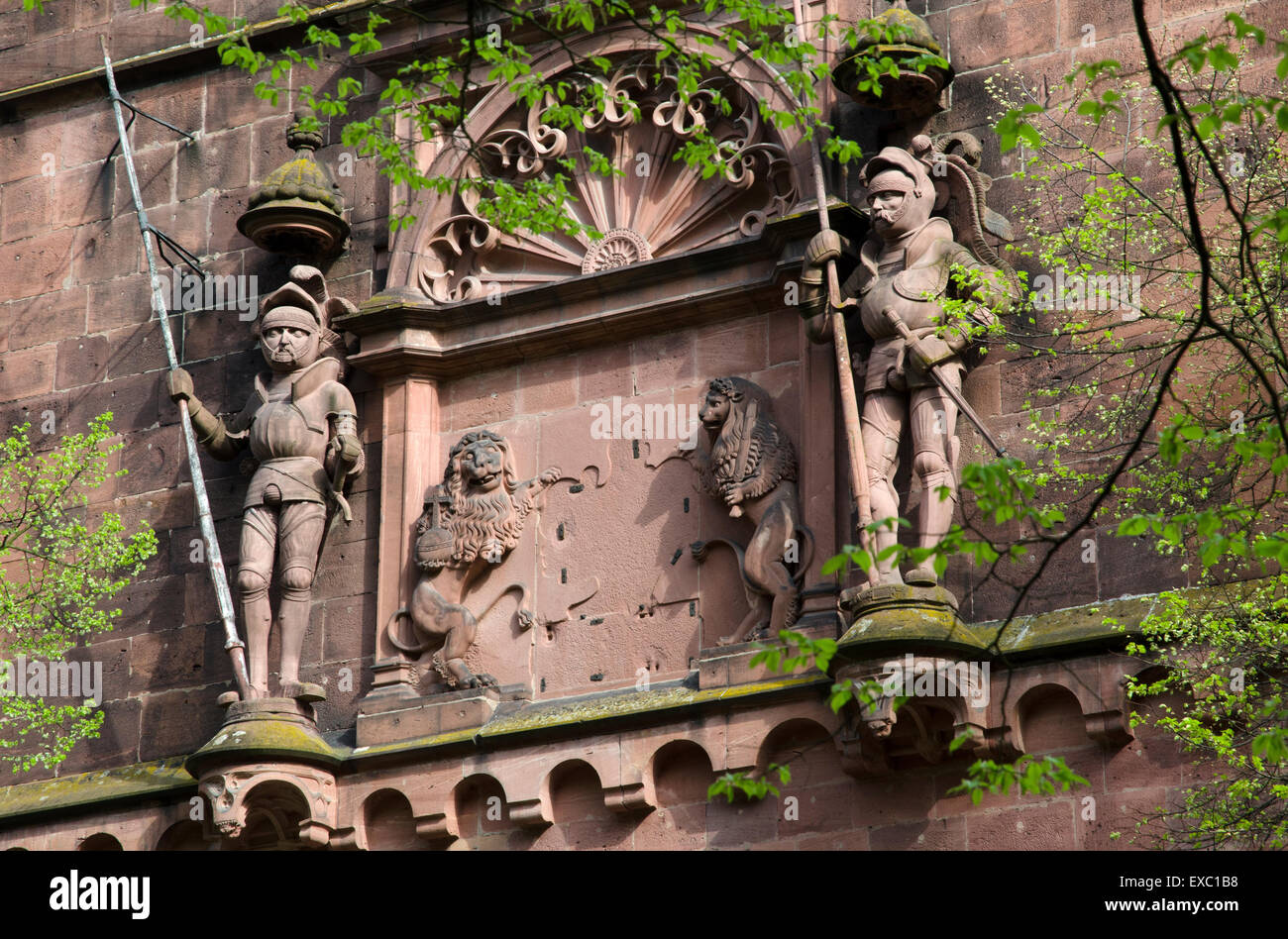 inner courtyard gateway heidelberg castle heidelberger schloss germany ...