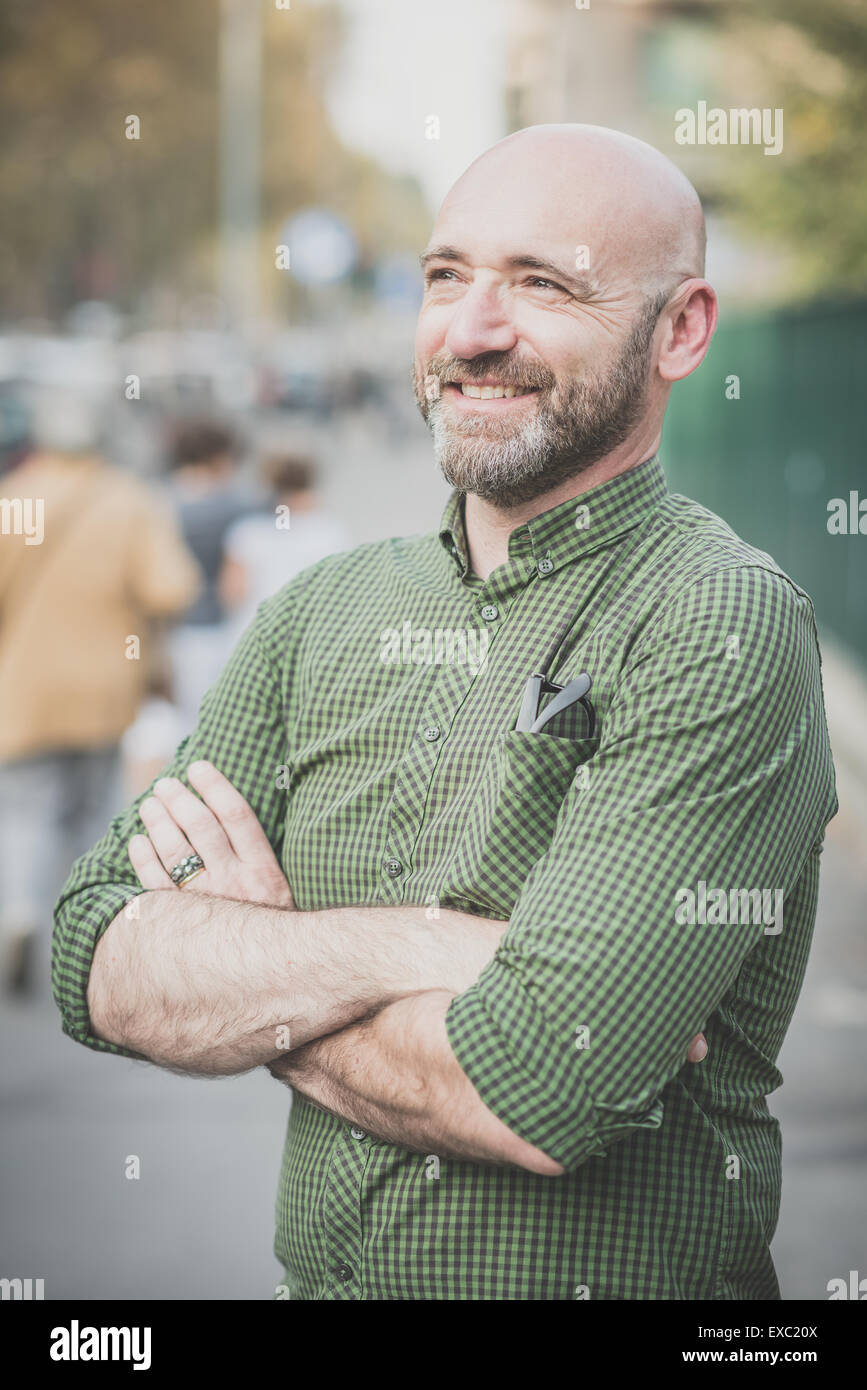 handsome middle aged man in the city Stock Photo - Alamy