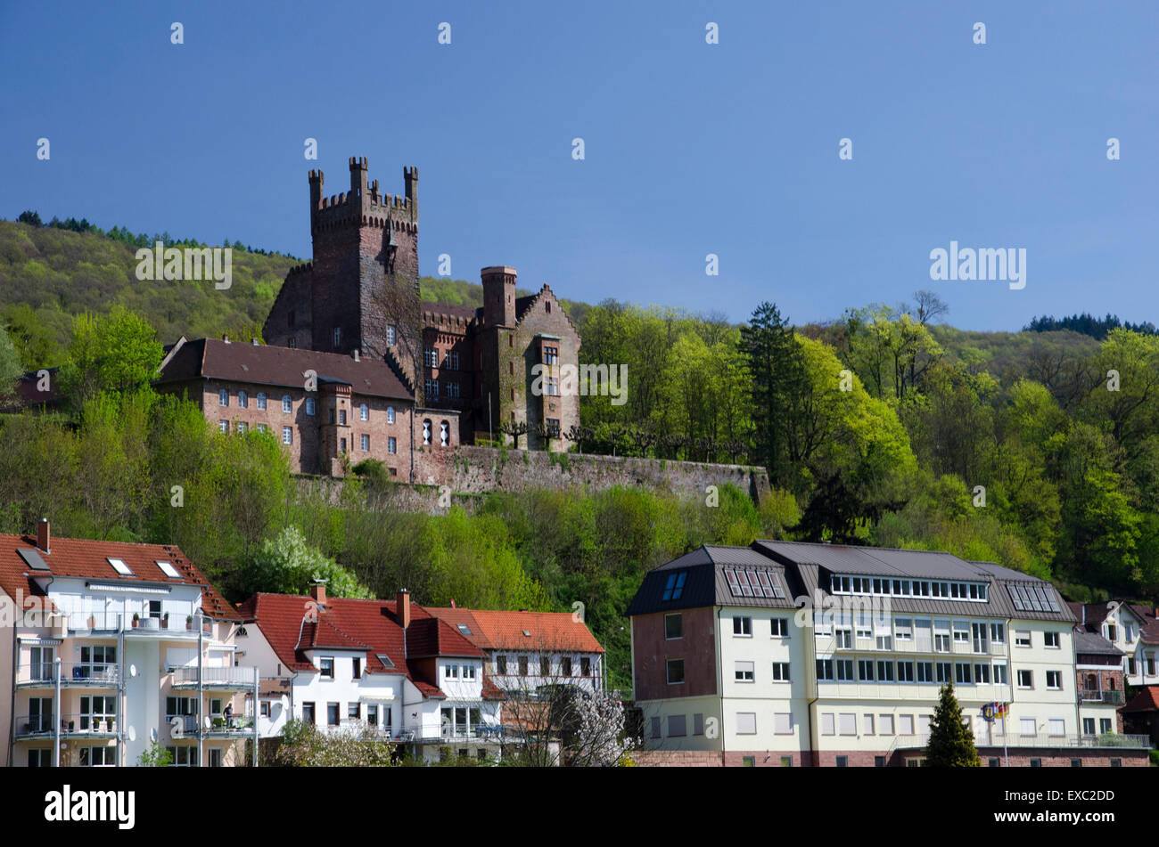 neckarsteinach mittelburg castle river neckar heidelberg germany Stock ...
