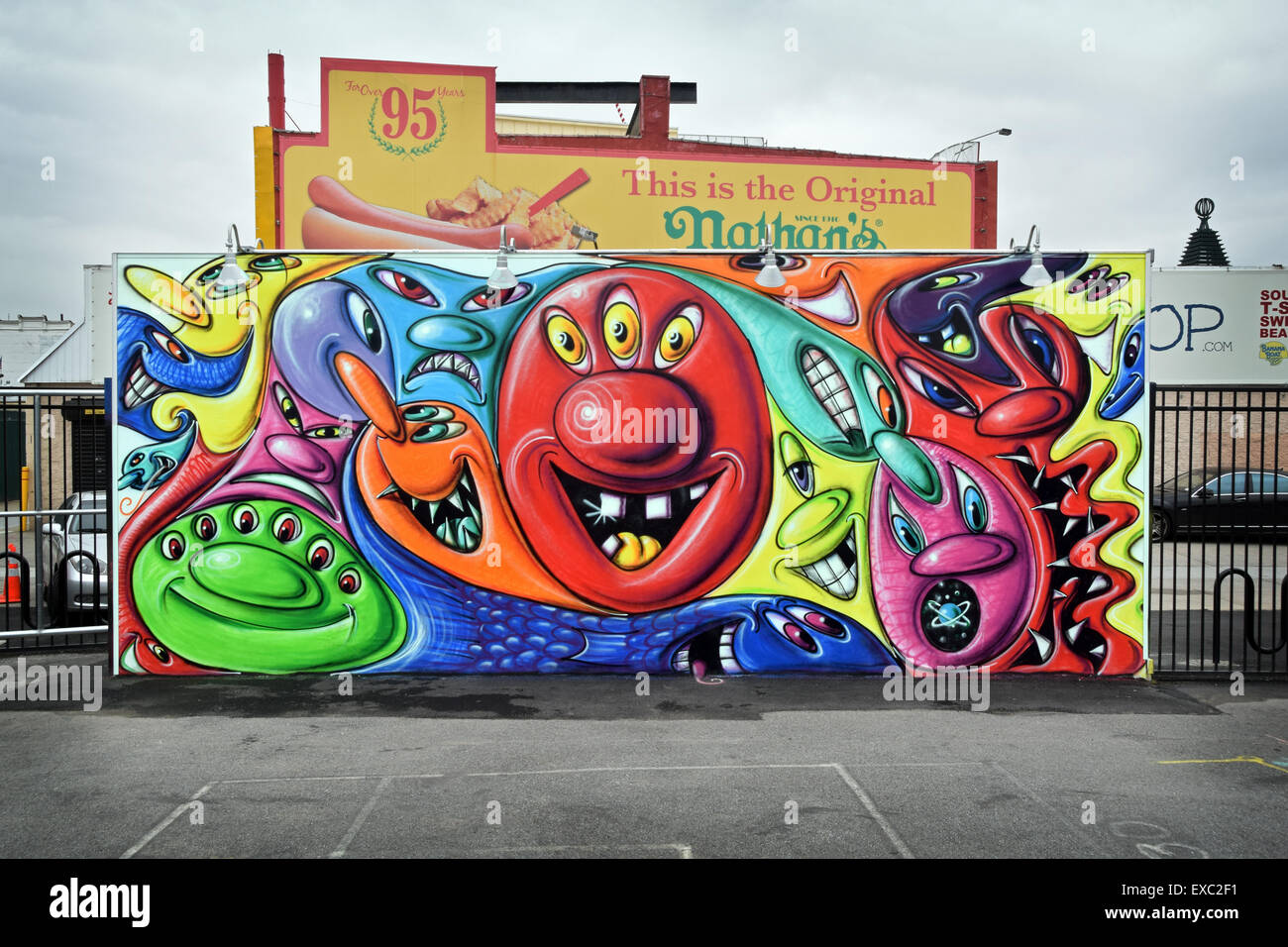 One of the 30 or so CONEY ART WALLS in Coney Island, Brooklyn, New York ...