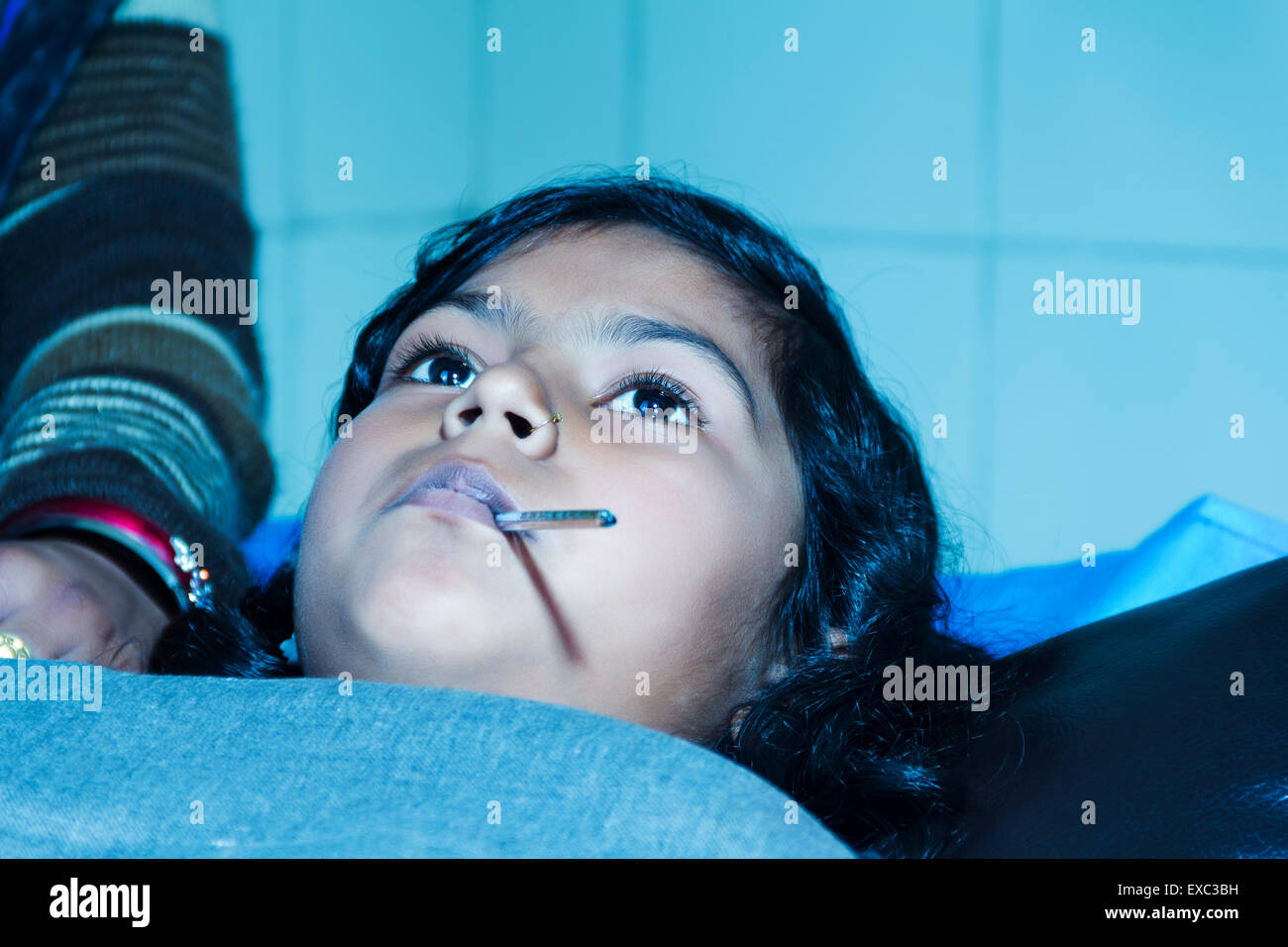 indian doctor hospital Patient Thermometer Checking Fever Stock Photo ...
