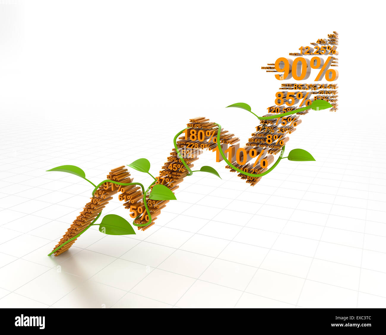 Growth arrow, 3d render Stock Photo - Alamy