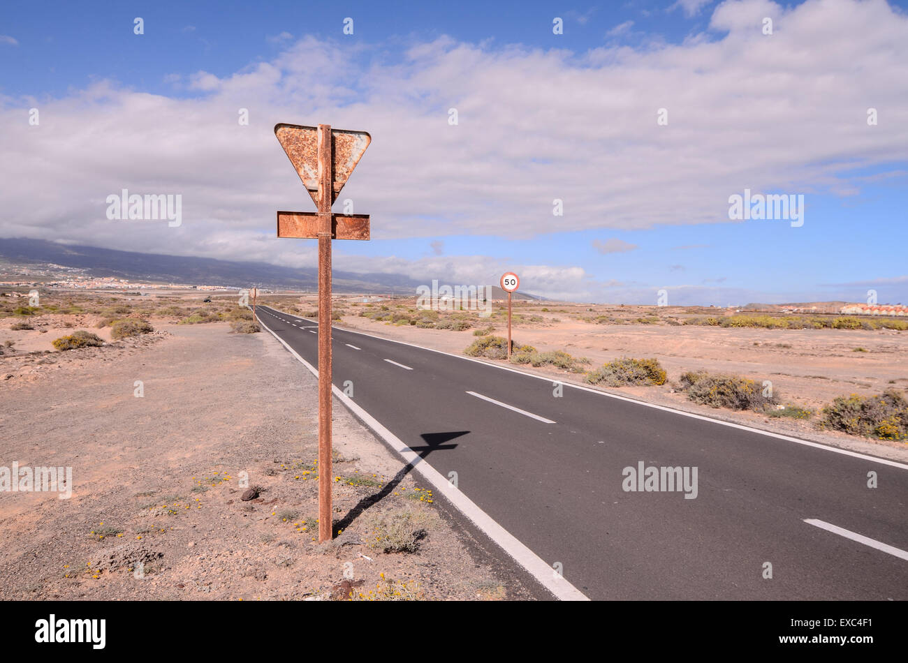 Vintage Old Rusty Road Sign Stock Photo - Alamy