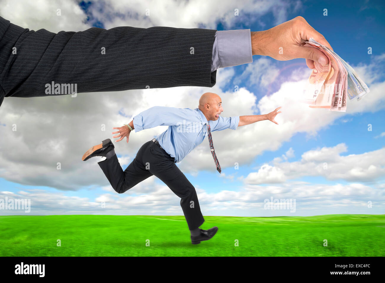 Businessman money running hi-res stock photography and images - Alamy