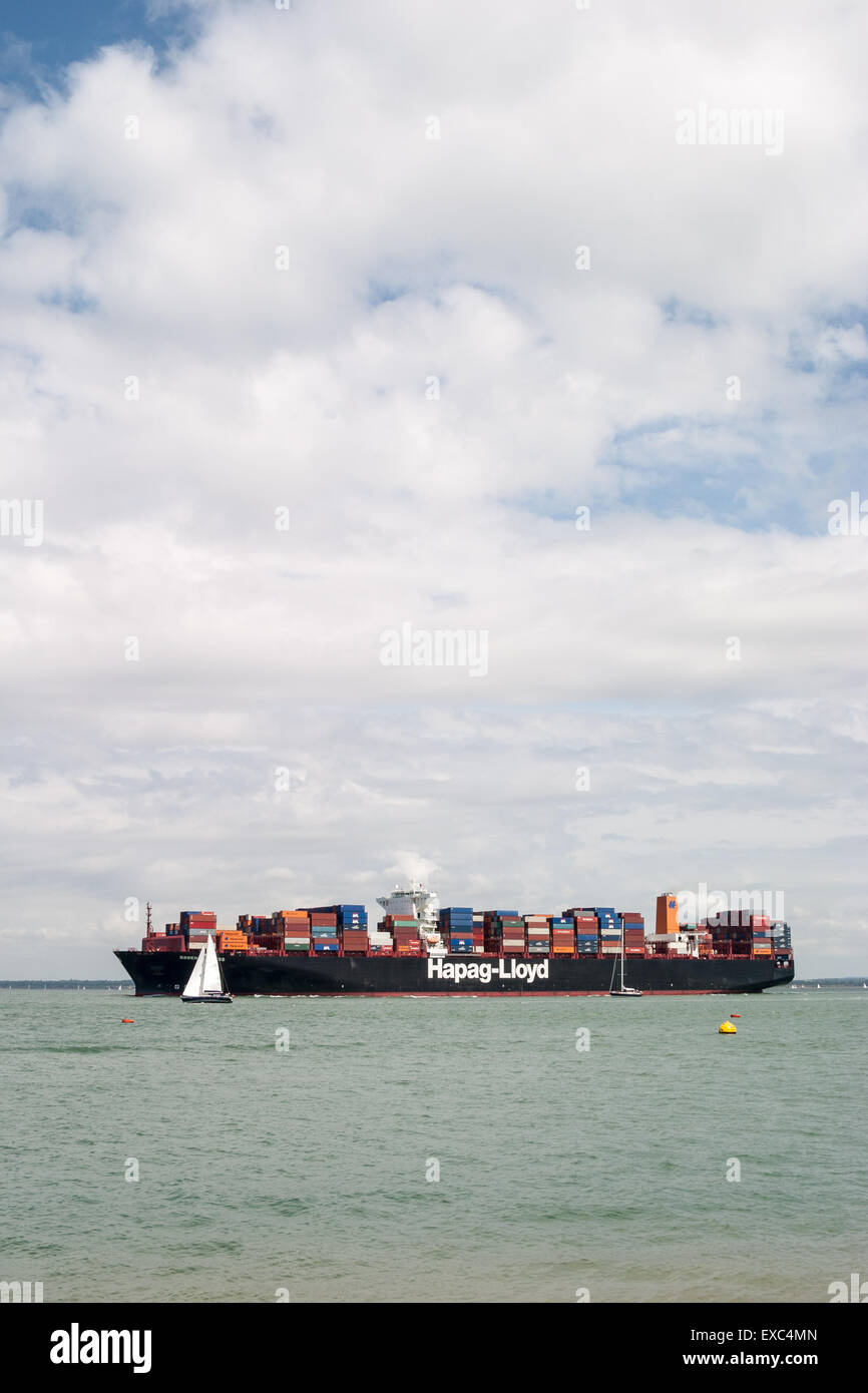 Container Ship, Cowes, The Isle of Wight Stock Photo - Alamy