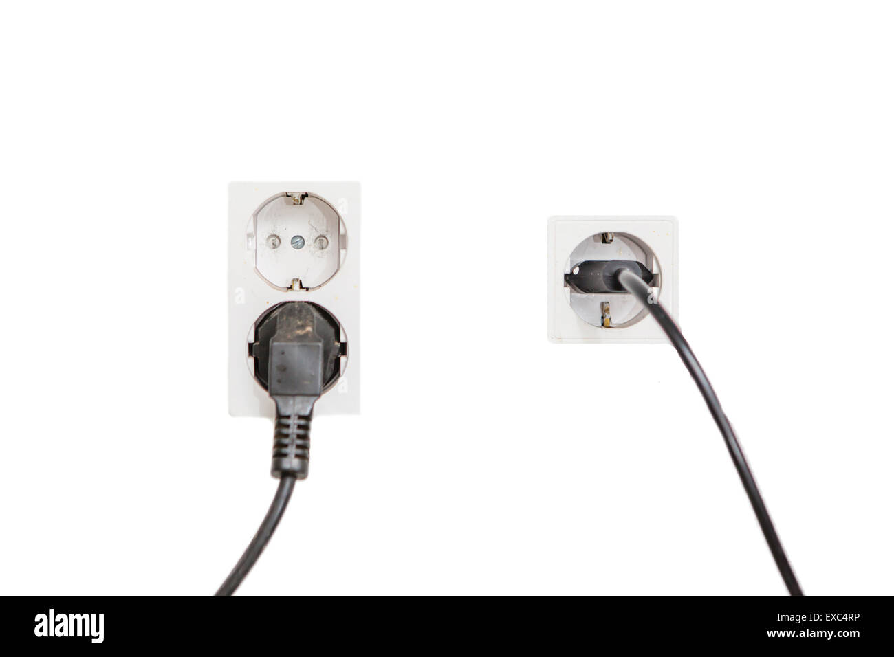 isolated european power socket with plug Stock Photo - Alamy