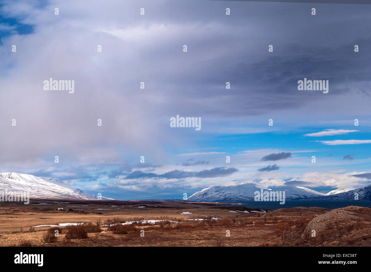 Impressive colored landscape in North of Iceland in spring Stock Photo ...