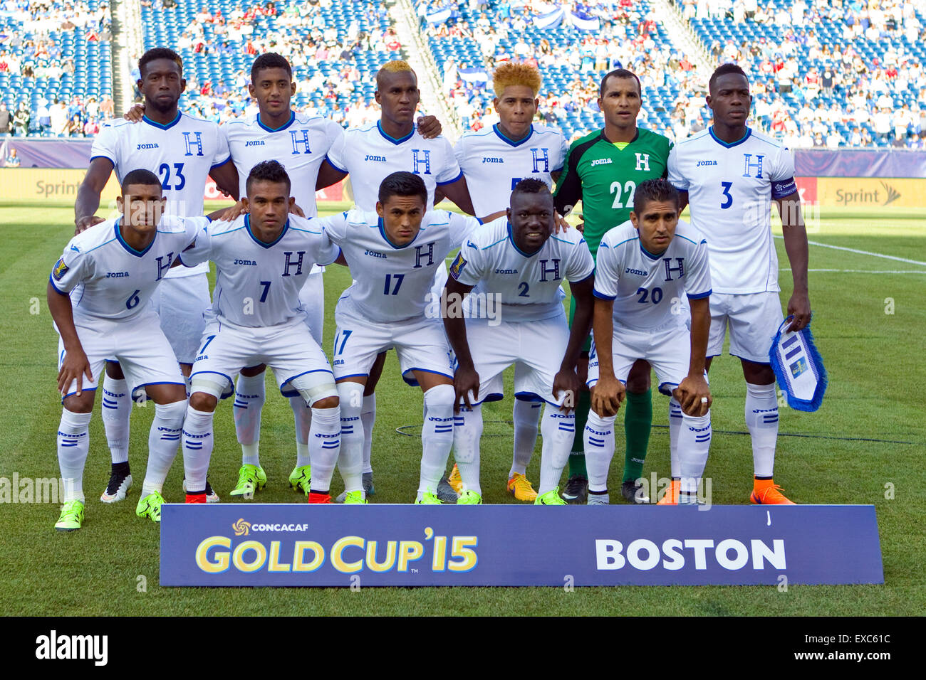 July 10, 2015; Foxborough, MA, USA; The Honduras Men's National team ...