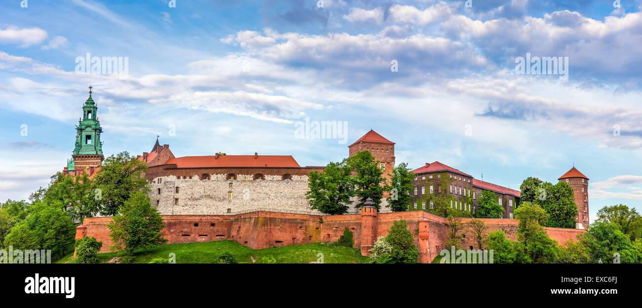 Panorama of antique royal Wawel castle in Cracow ( Krakow ), Poland ...