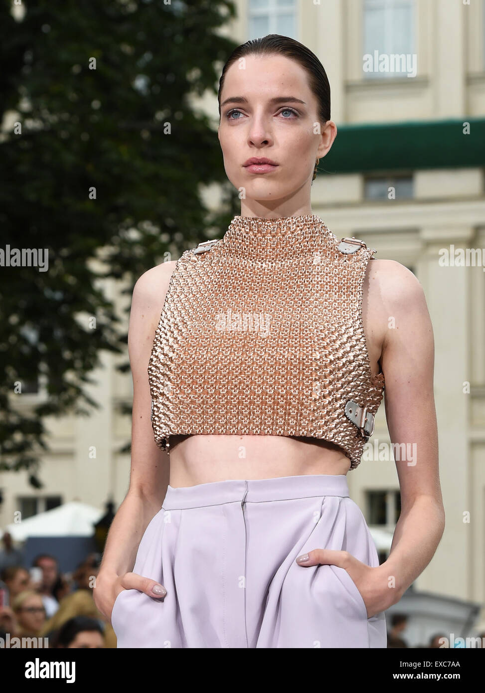 Anna Maria Nemetz, model and singer of the band B.O.X.E.R., presents a ...