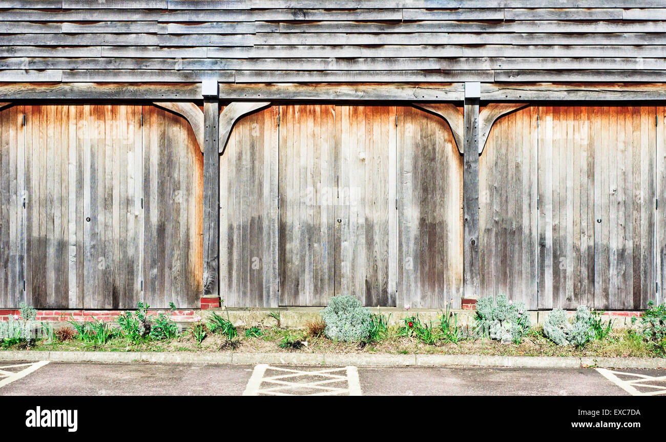 Exterior of a modern wooden building in the UK Stock Photo - Alamy