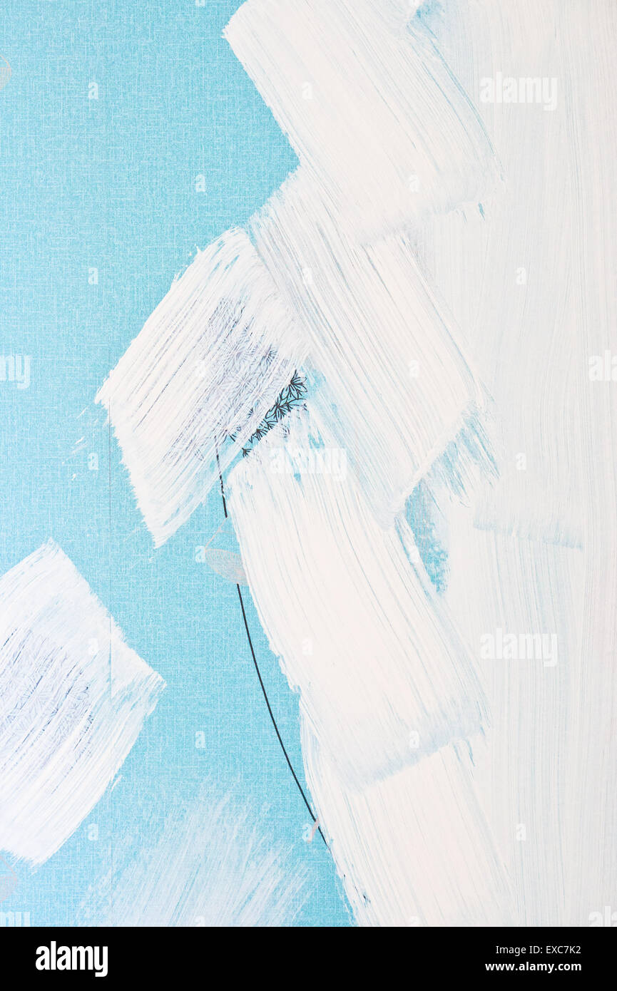 White lines on blue paint hi-res stock photography and images - Alamy