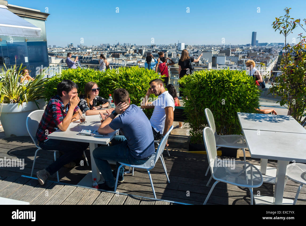 Paris, France, Group People Sharing Drinks in the Printemps French ...