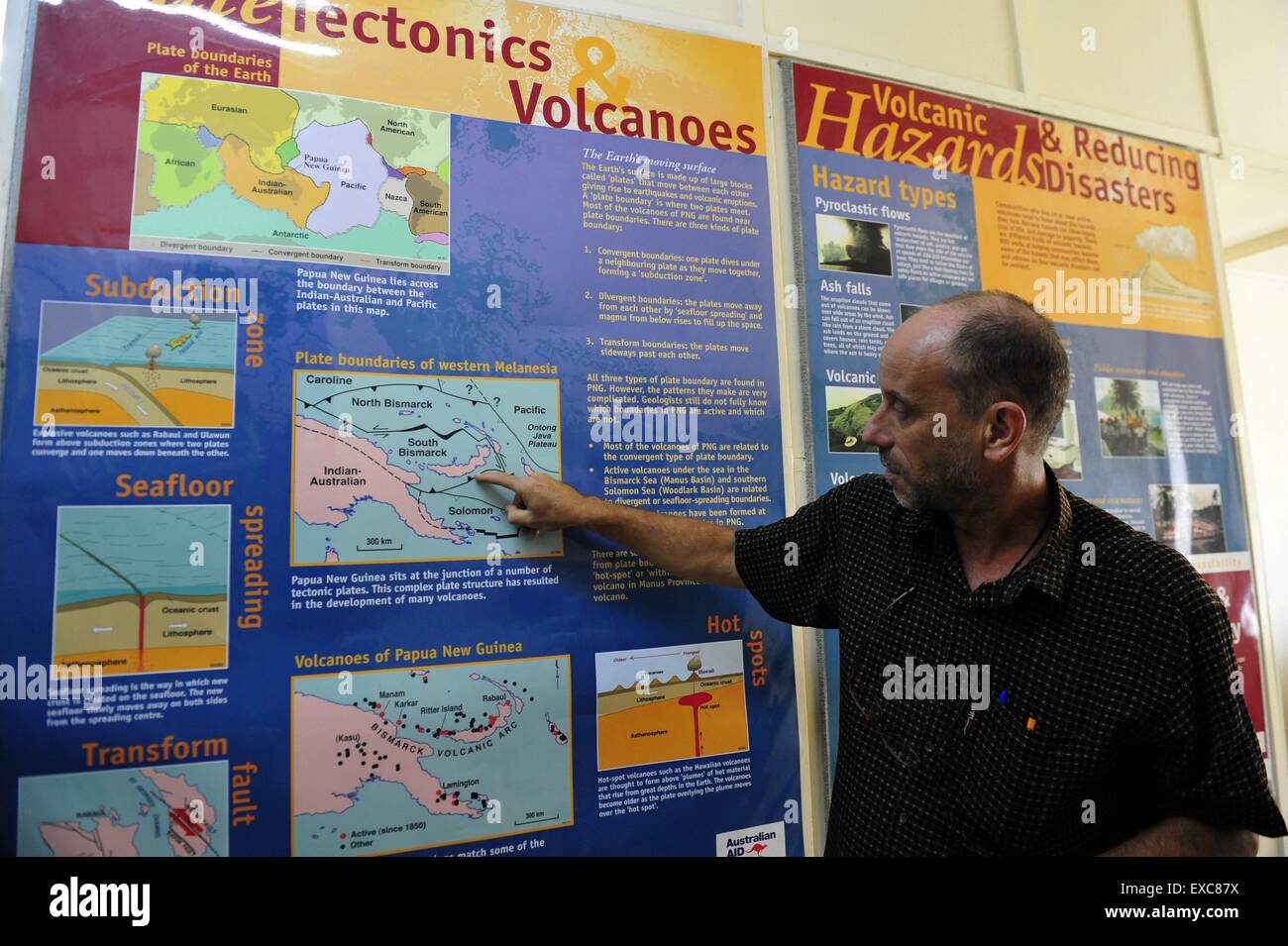 Rabaul, Papua New Guinea. 10th July, 2015. Steve Sanders, a staff ...