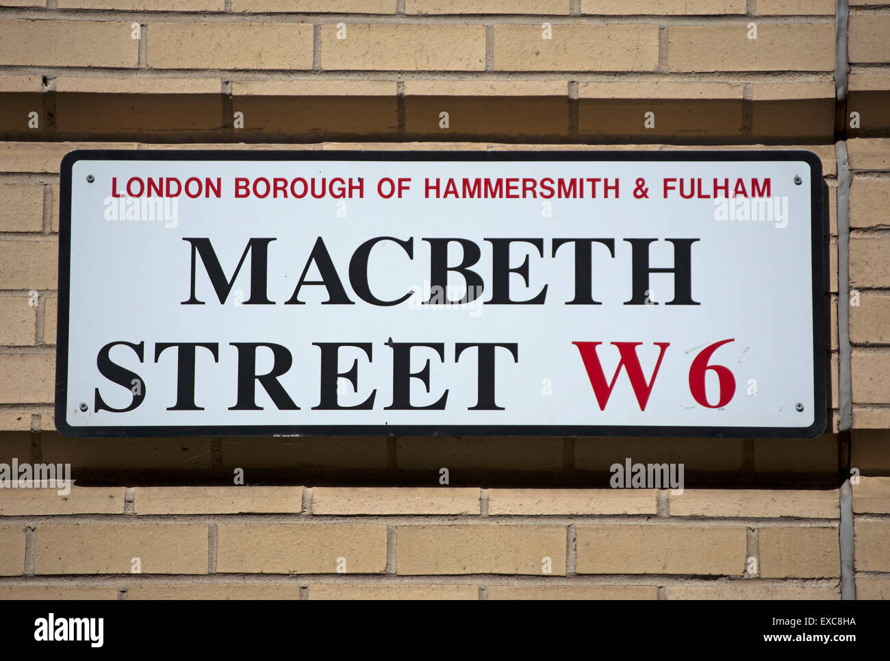 street name sign for macbeth street, w6, in the london borough of ...