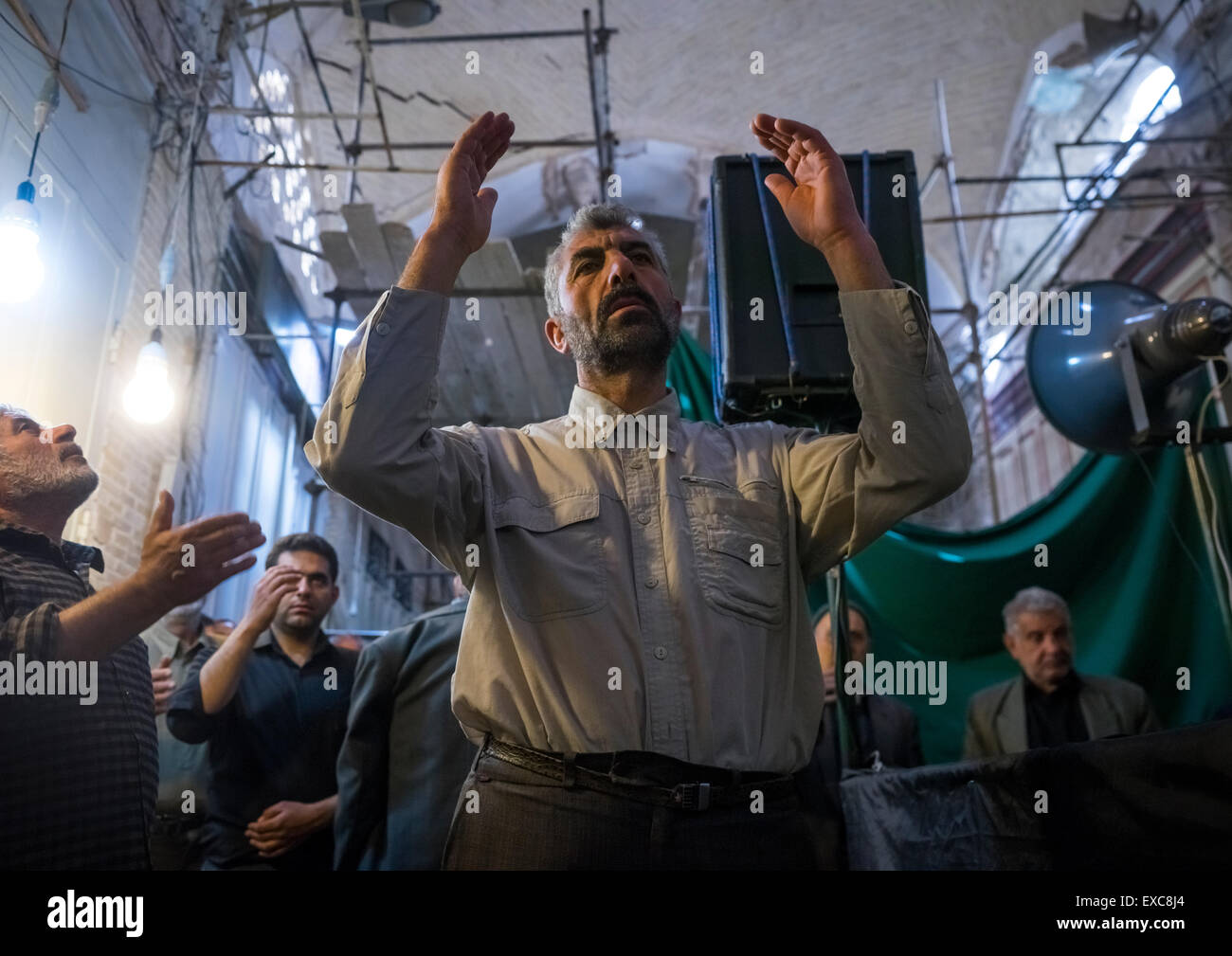 Men Weeping And Mourning In The Bazaar, Isfahan Province, Isfahan, Iran ...