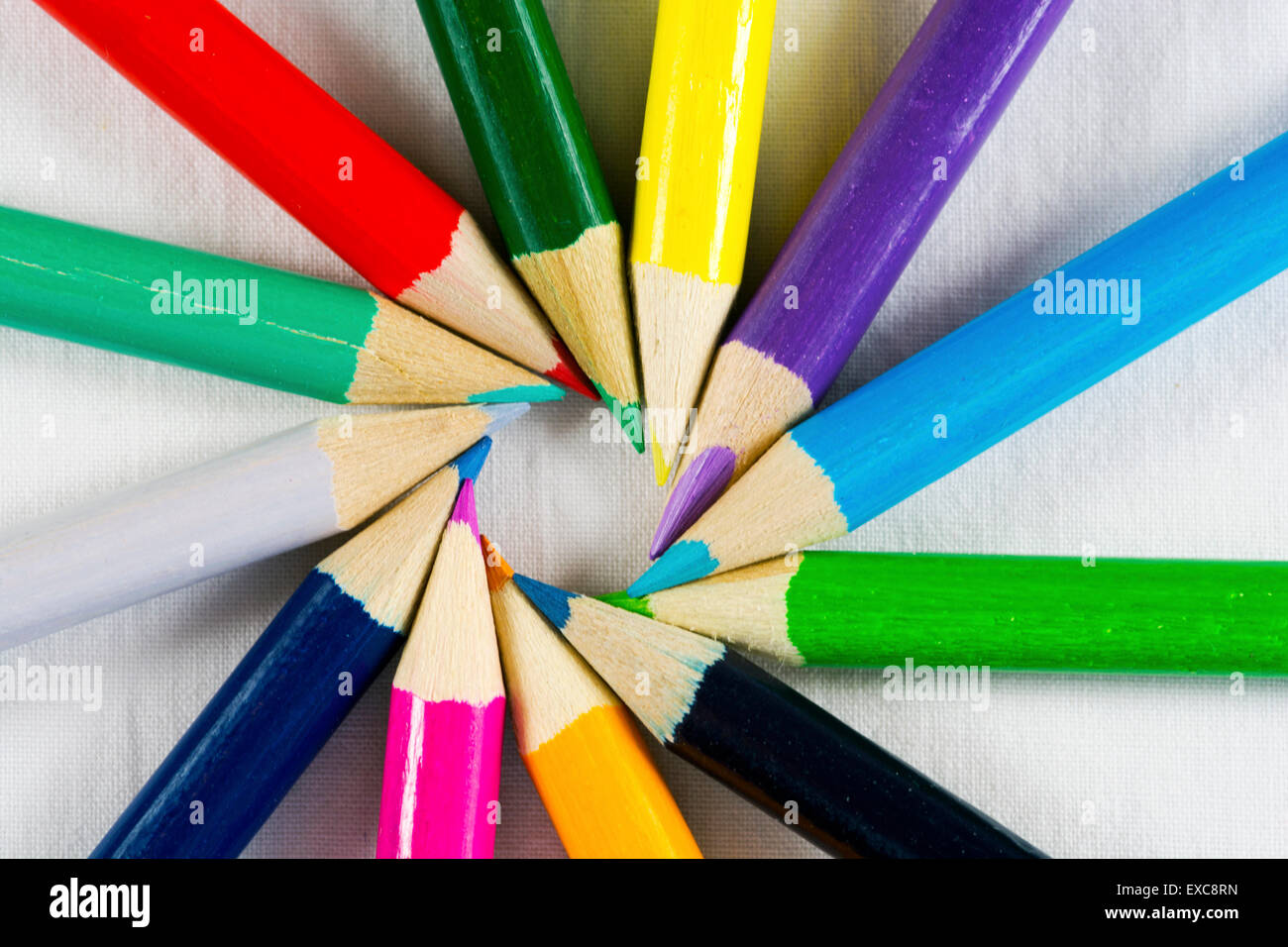 Coloured pencils, Office or educational materials Stock Photo - Alamy