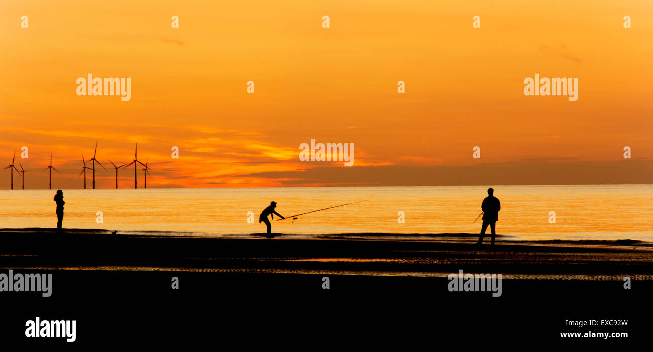 Perch Rock Lighthouse at Sunset New Brighton The Wirral Merseyside UK ...