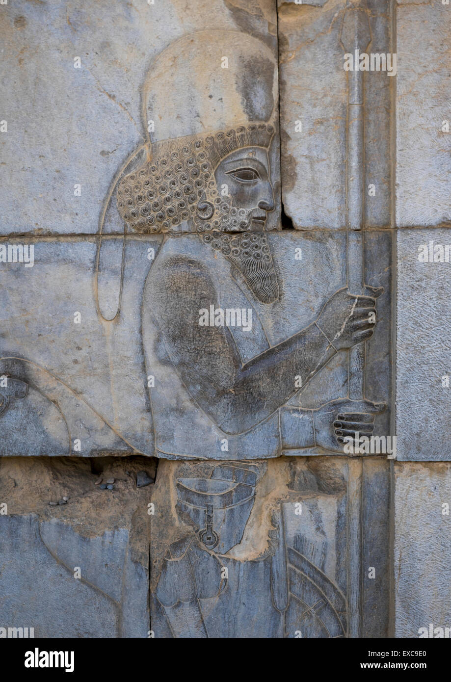 Bas-relief Depicting A Persian Guard, Fars Province, Persepolis, Iran ...