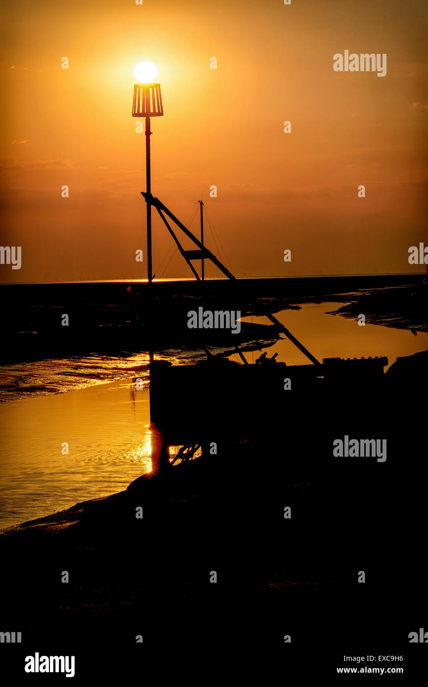 Mud Flats & Fishing Boats at Sunset, Heswall Boatyard, The Wirral ...