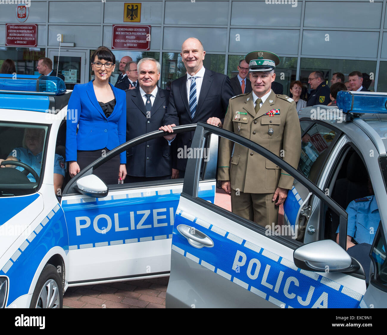 Swiecko, Poland. 11th July, 2015. Dietmar Woidke (2-R), Premier of ...