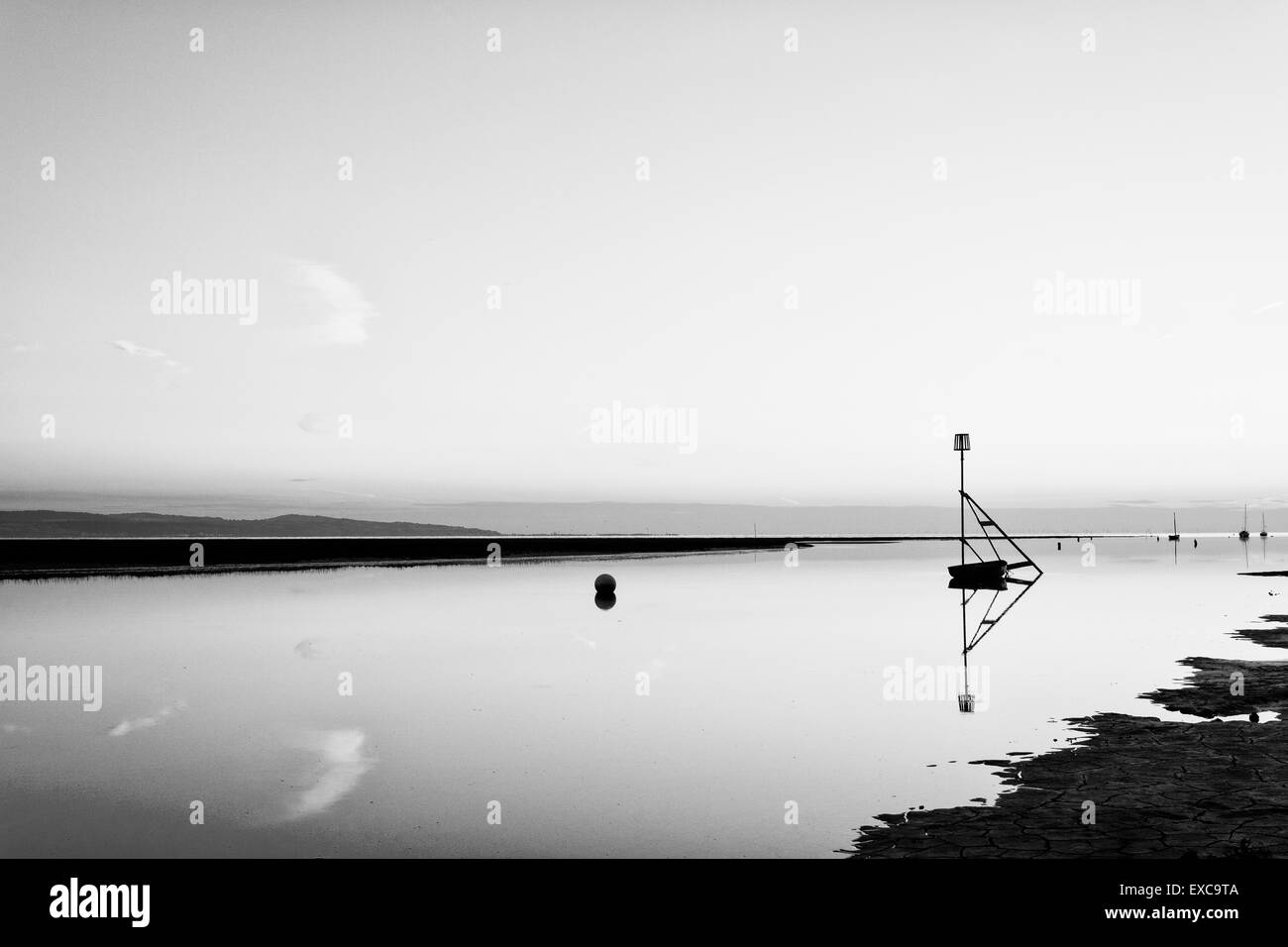 Mud Flats & Fishing Boats at Sunset, Heswall Boatyard, The Wirral ...