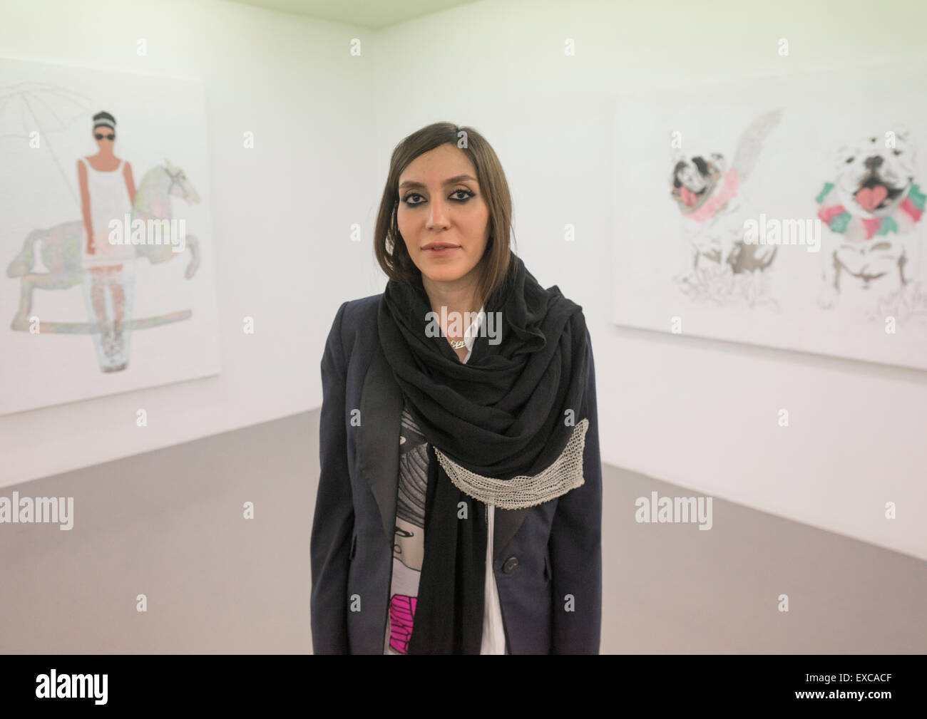 Elnaz Pausing In Front Of Her Painting, Shemiranat County, Tehran, Iran ...