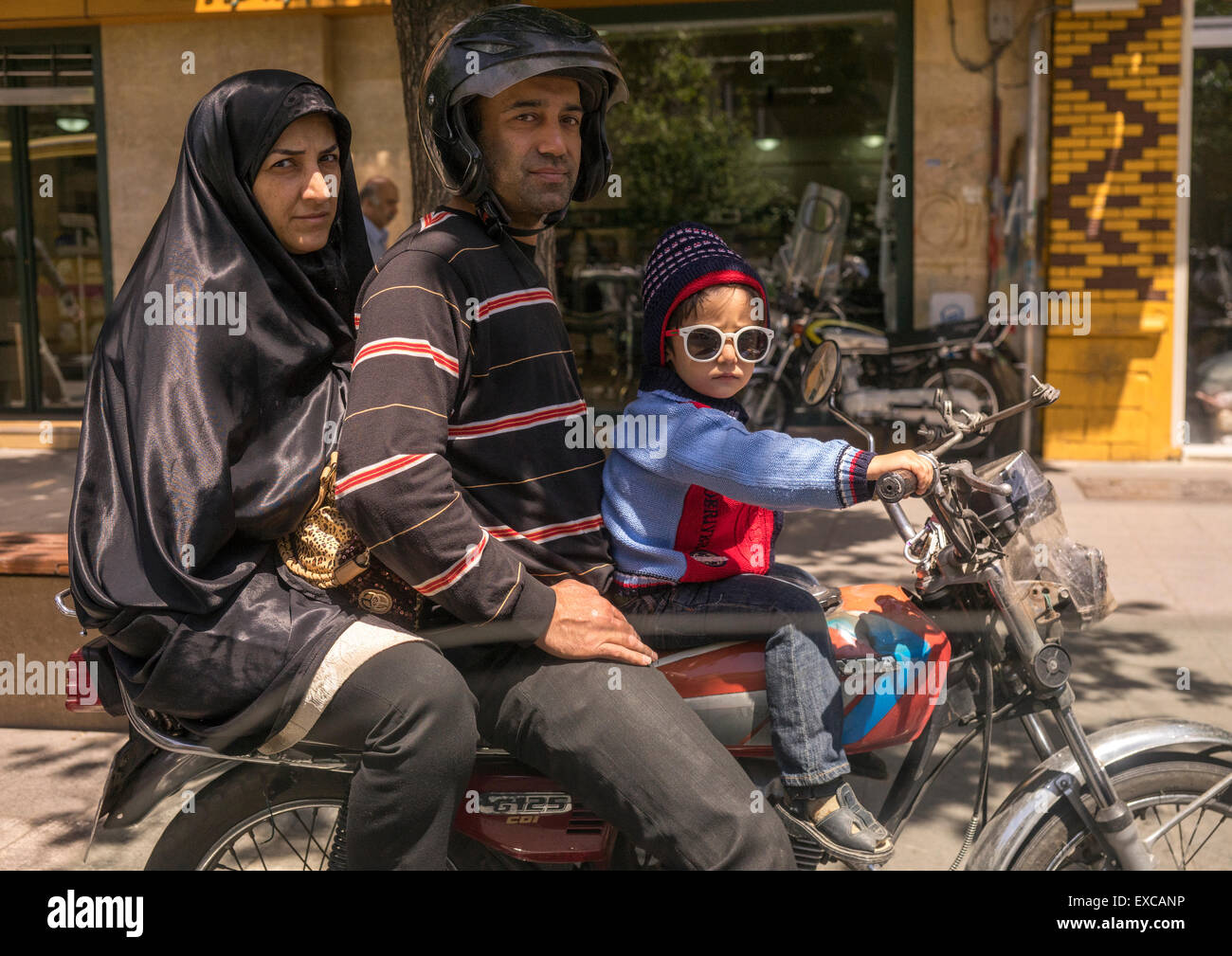 Family On A Motorbike, Shemiranat County, Tehran, Iran Stock Photo - Alamy