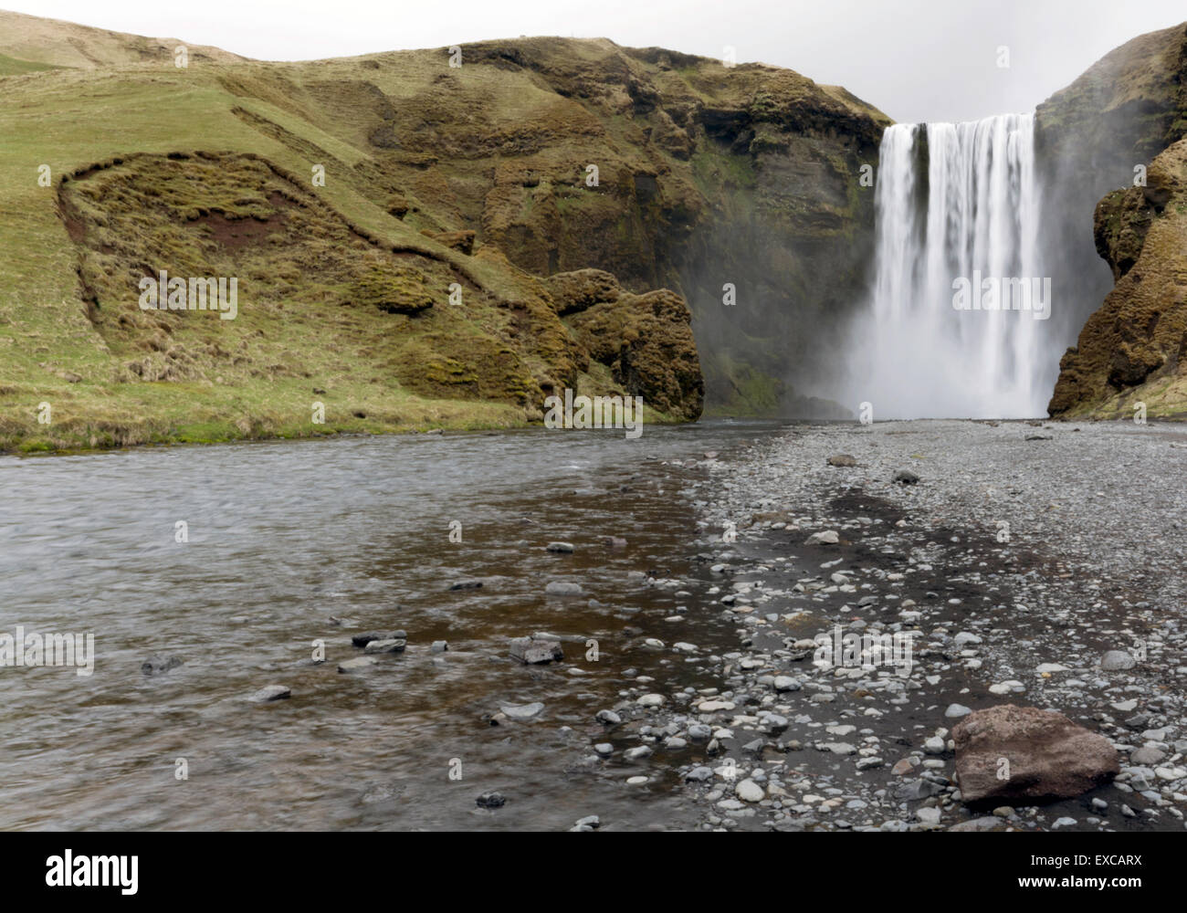 Skogafoss Cascade waterfall concept Stock Photo - Alamy