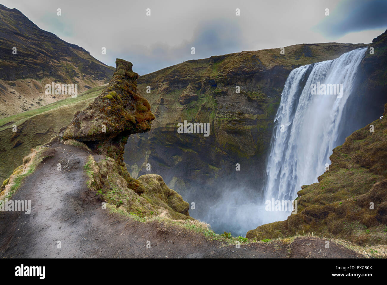 Skogafoss Cascade waterfall concept Stock Photo - Alamy